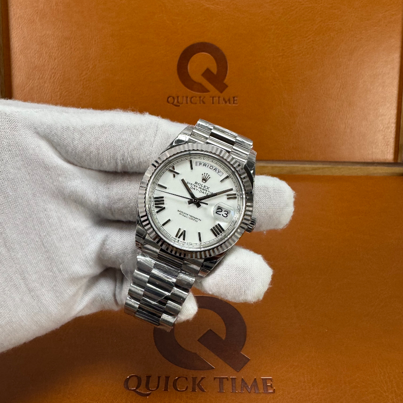 DayDate 40 228239 VSF 1:1 Best Edition White Roman Dial on President ...